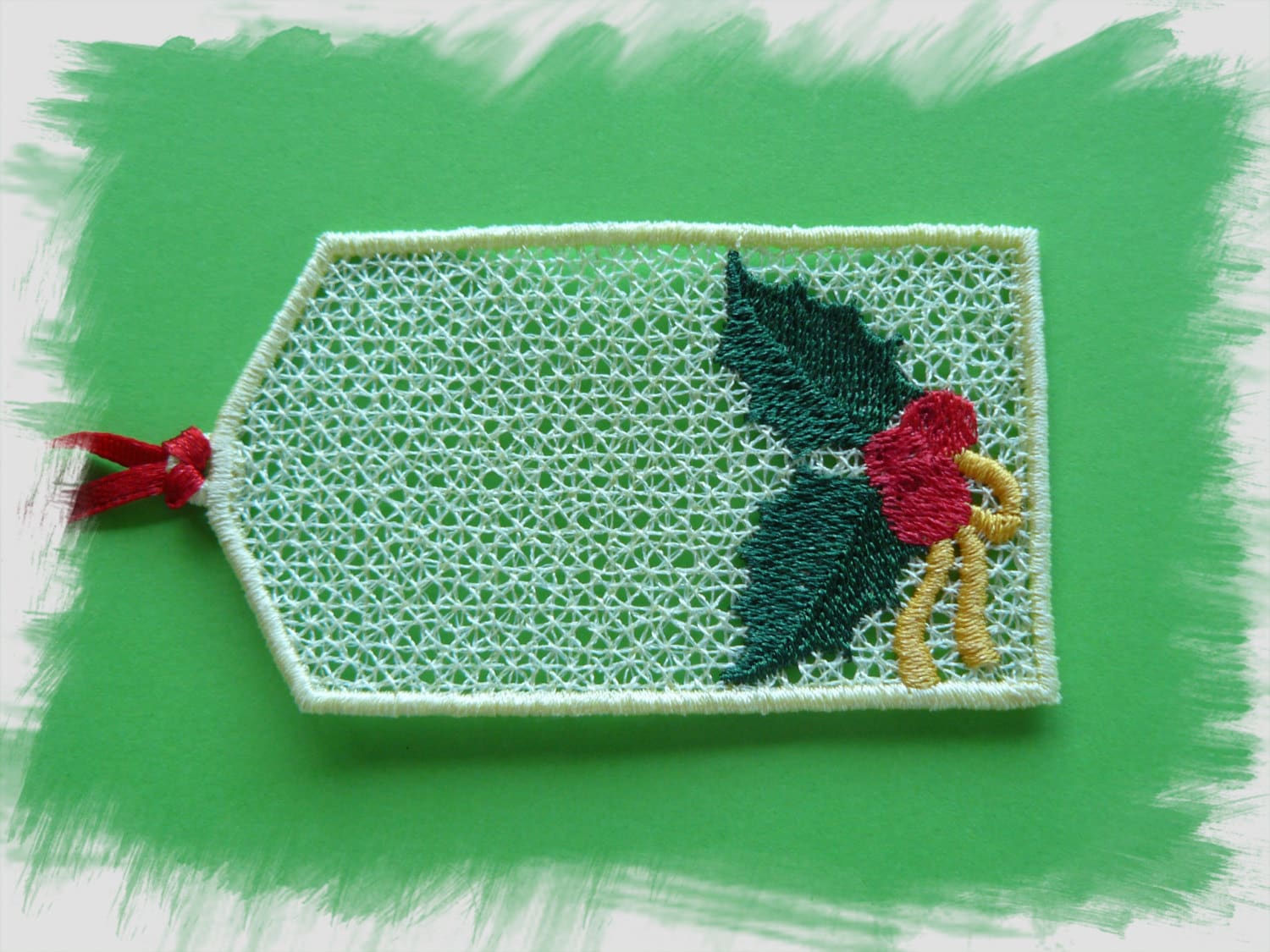 Christmas Gift Tag Free Standing Lace Machine Embroidery - Etsy Australia