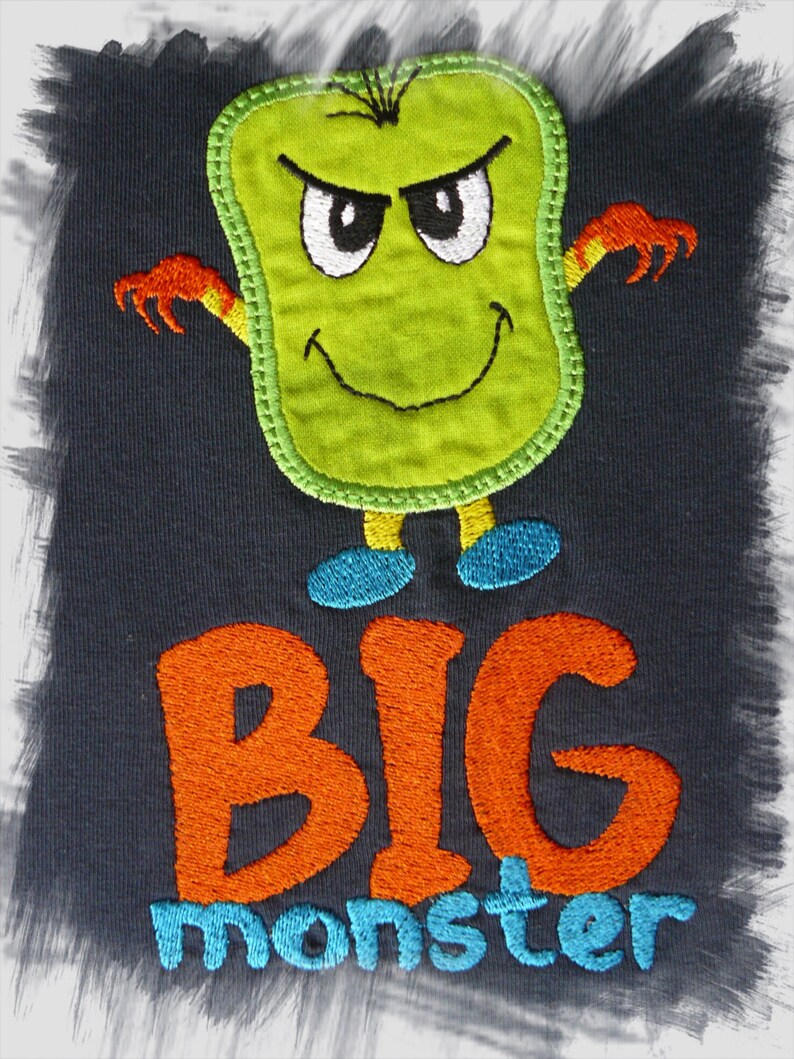 Big Monster Applique in the Hoop Machine Embroidery Design - Etsy