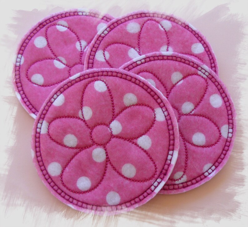 Round Felt Flower Coaster in the Hoop ITH Machine Embroidery - Etsy UK