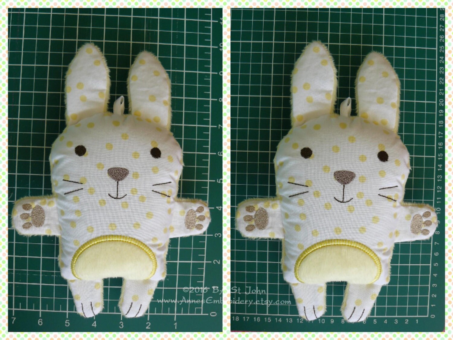 Easter Bunny Rabbit in the Hoop Machine Embroidery Design for 5x7 Hoops ...