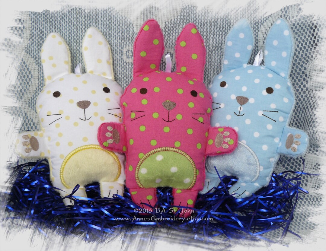 Easter Bunny Rabbit in the Hoop Machine Embroidery Design for 5x7 Hoops ...