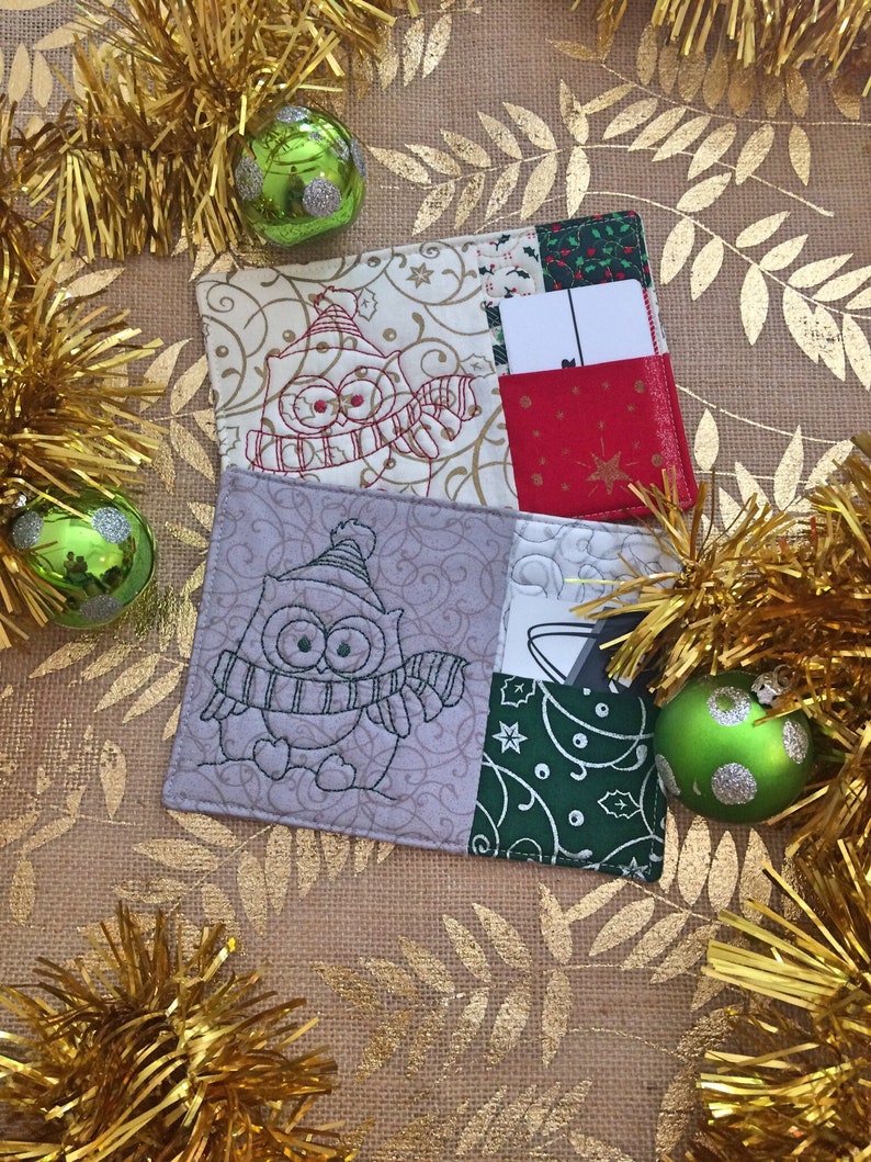 Winter Owl Mug Rug With Pocket in the Hoop Machine Embroidery - Etsy