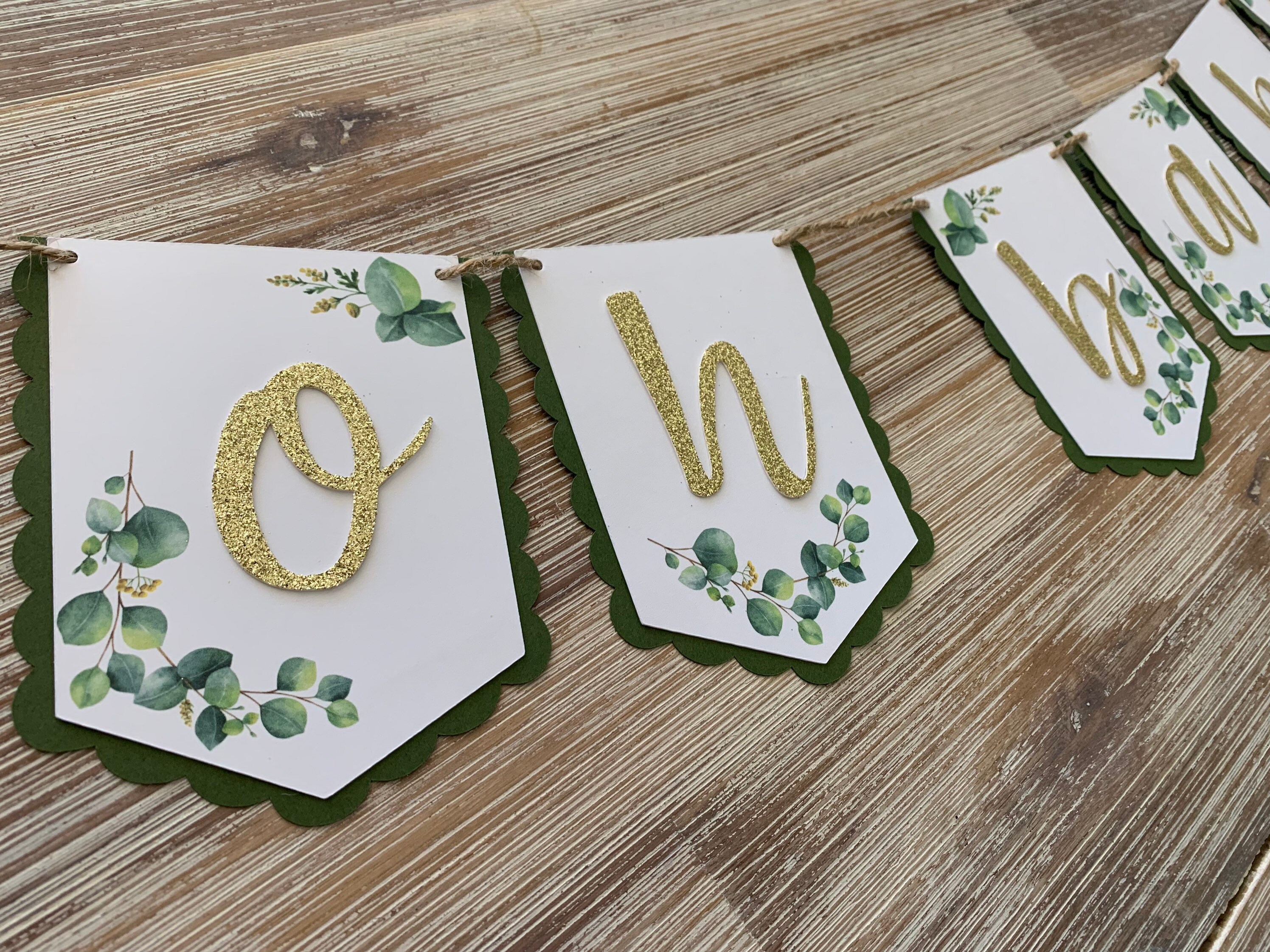 Forest Oh Baby Banner for Baby Shower Sage Green White - Etsy