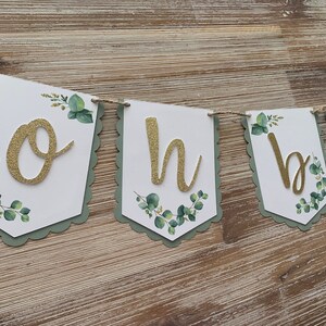 Sage Oh Baby Banner for Baby Shower - Sage Green, White, Gold ...