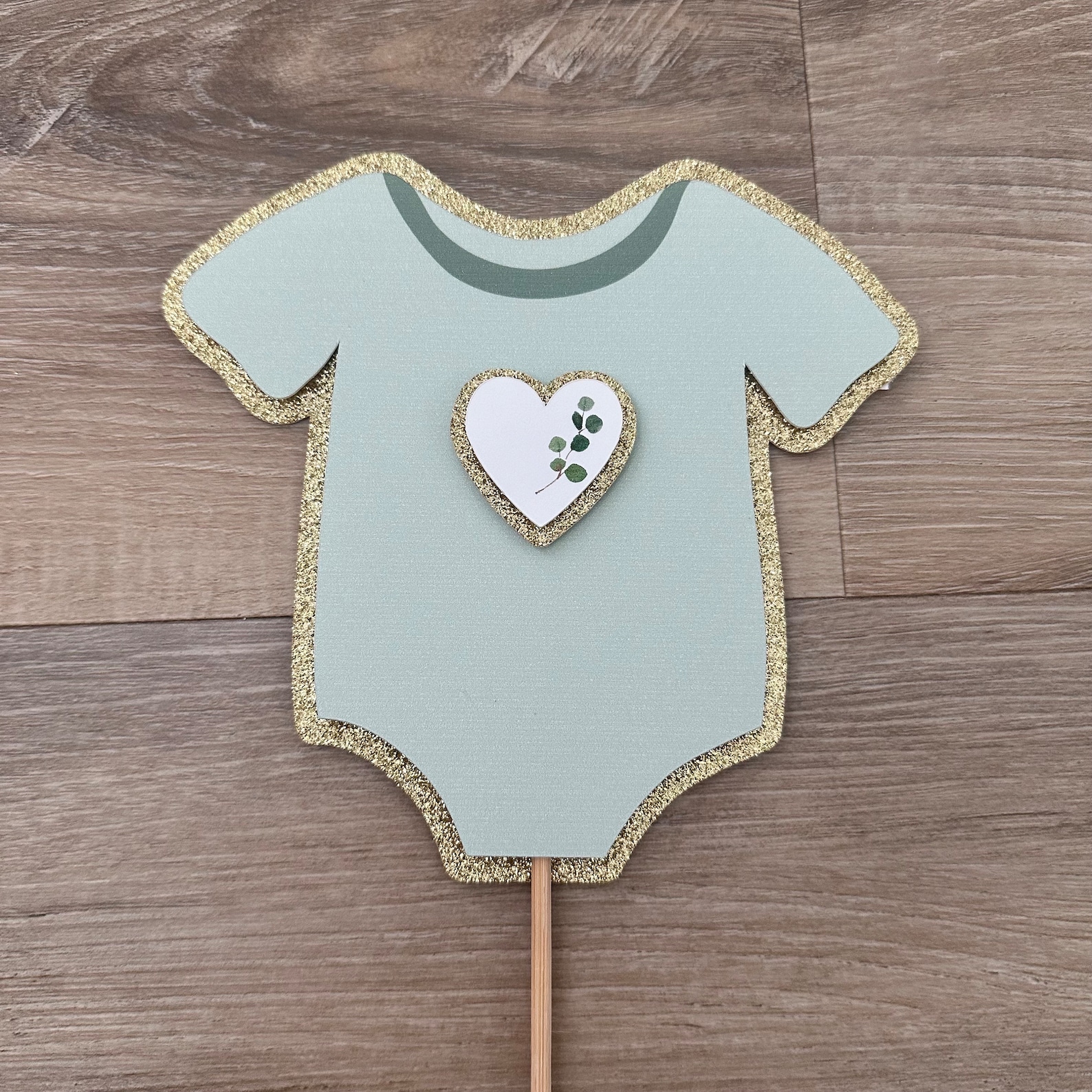 Sage Green Baby Shower Party Props - Set of 5 on Sticks - Eucalyptus ...
