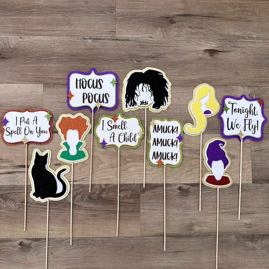 Hocus Pocus Baby Shower Party Props - Set of 10 on Sticks - Movie ...