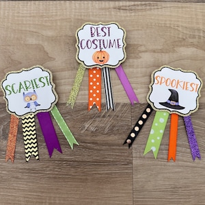 Prize Ribbons for Halloween Costume Contest - Set of 6 - Orange, Green ...