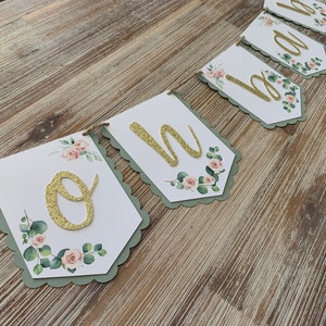 Sage/pink Oh Baby Banner for Baby Shower - Sage Green, Pink, White ...