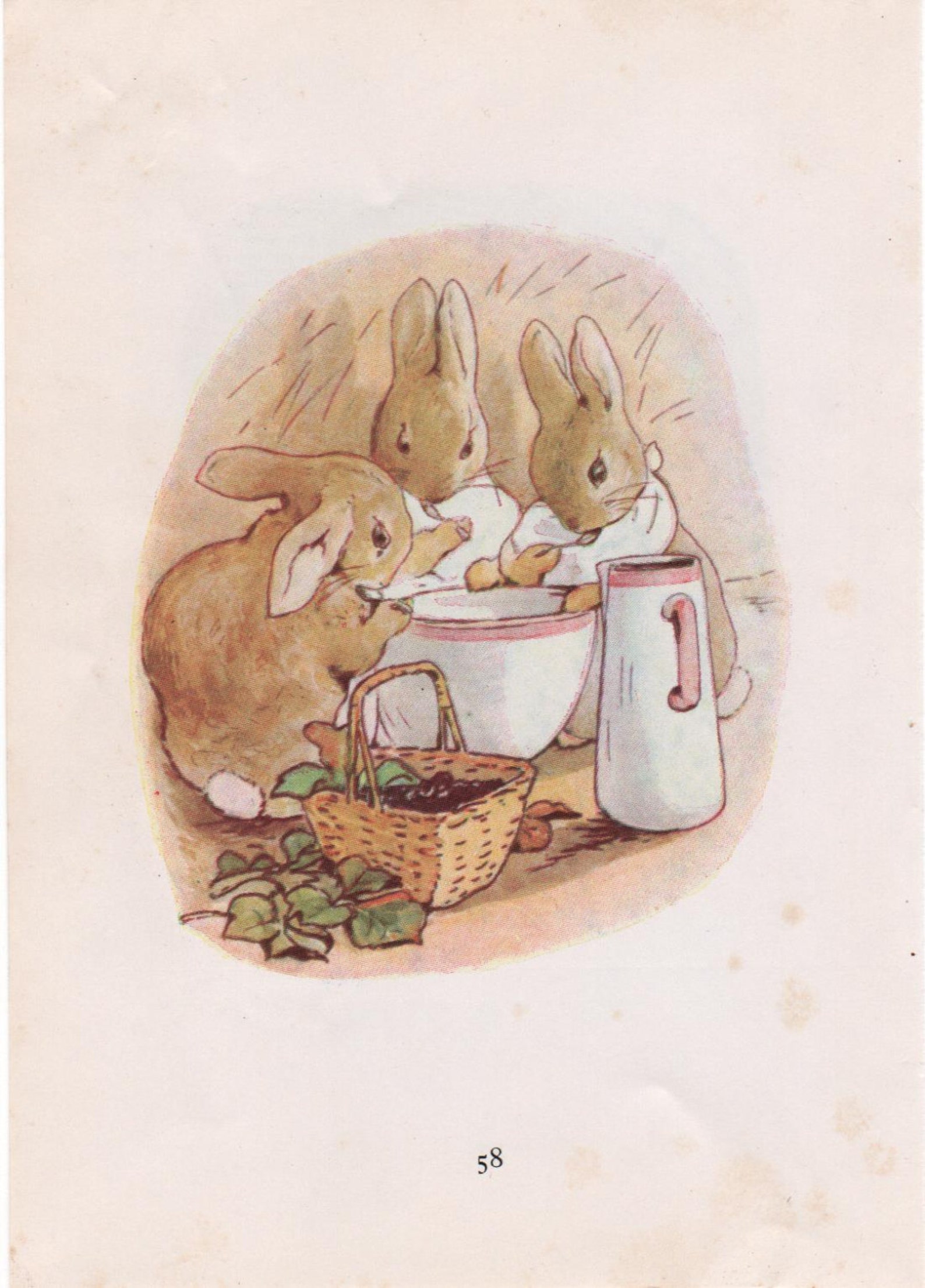 The TALE of PETER RABBIT Original Vintage Print 1960's by - Etsy