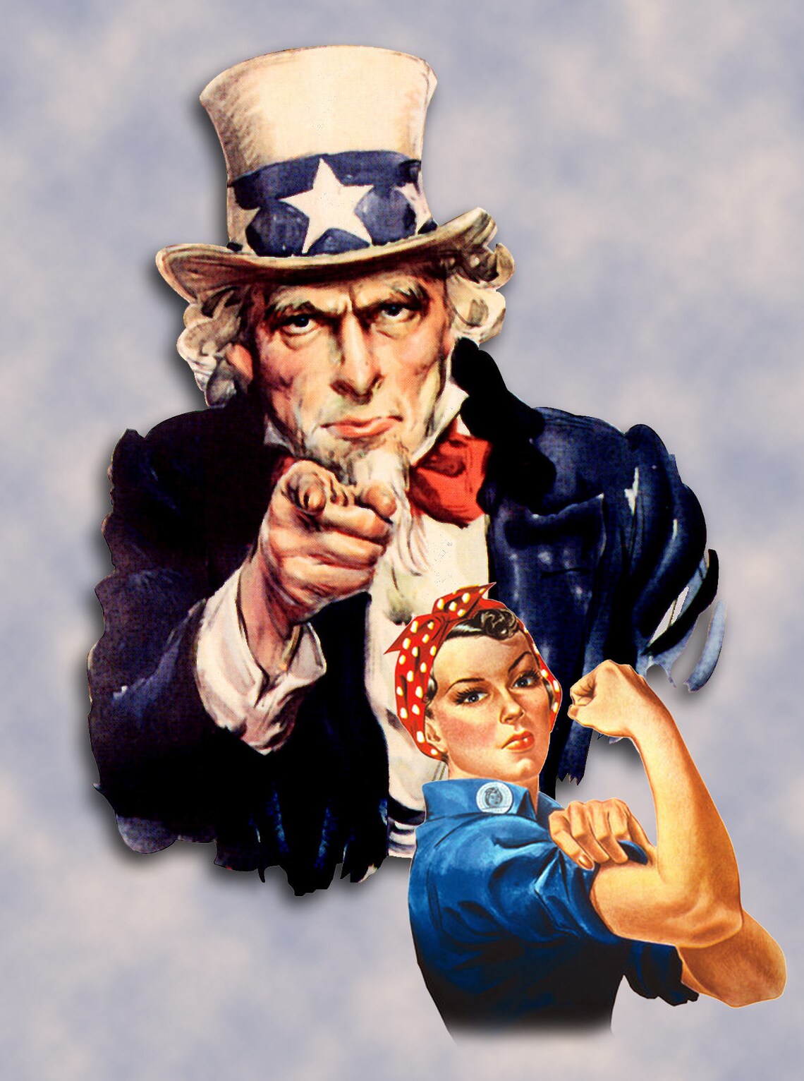Uncle Sam & Rosie Cross Stitch Pattern Photo Print Iron on - Etsy