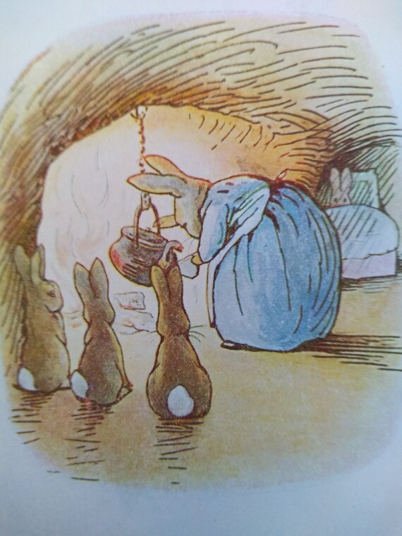 The TALE of PETER RABBIT Original Vintage Print 1910 in Cream | Etsy