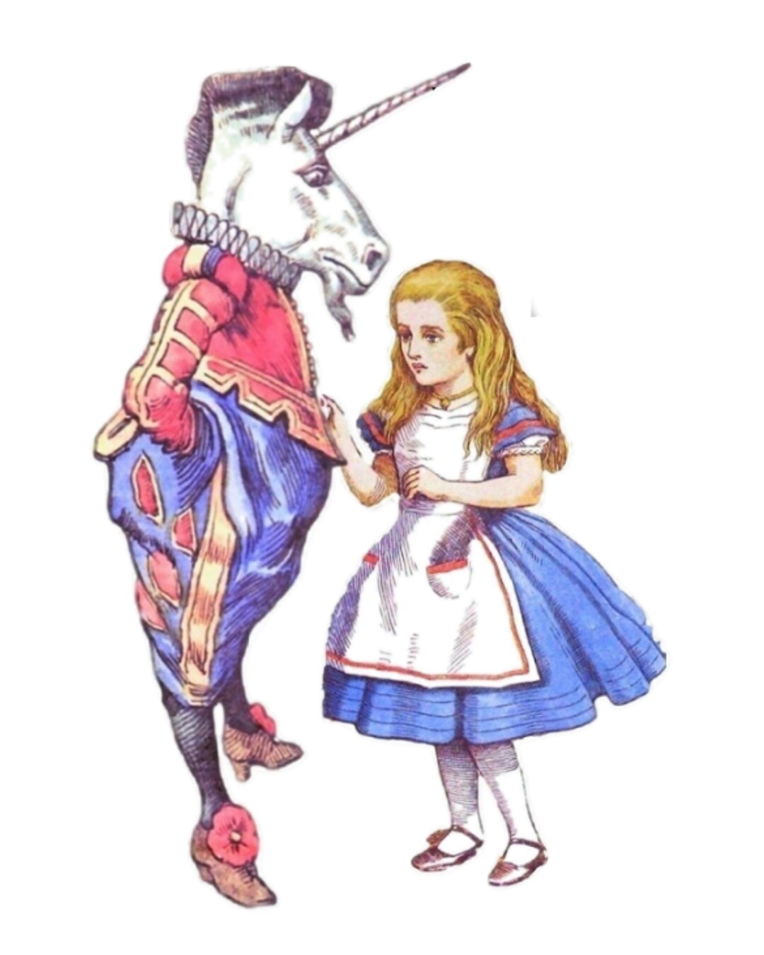 Alice in Wonderland & Unicorn. Cross Stitch Pattern or Photoprint/iron ...