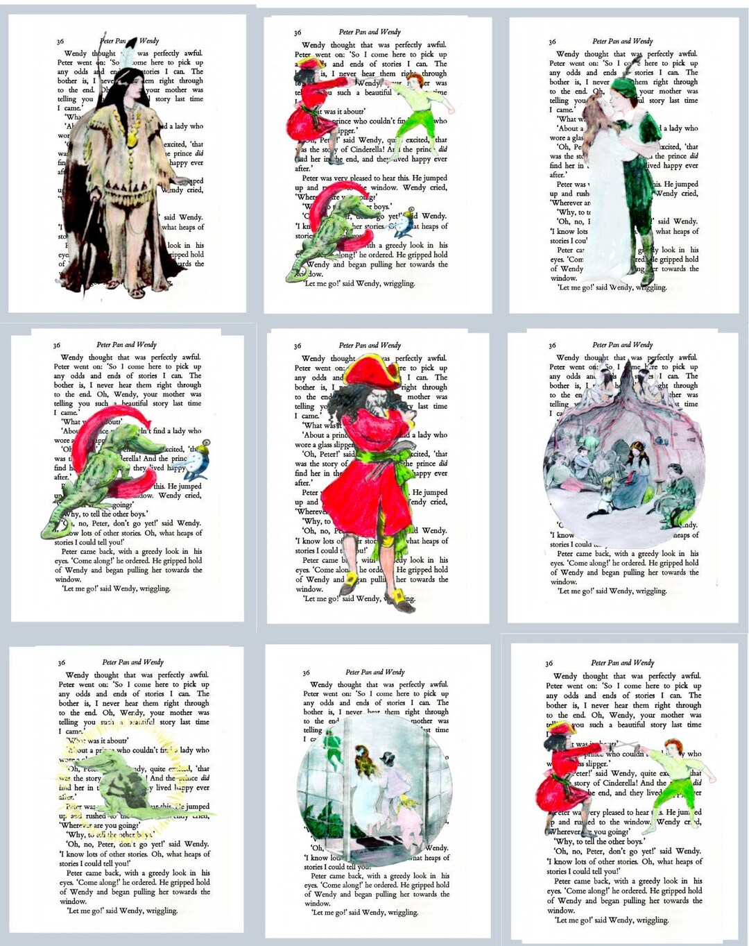 Vintage Peter Pan Characters Illustrated by Oliver Herford Early 1900's ...