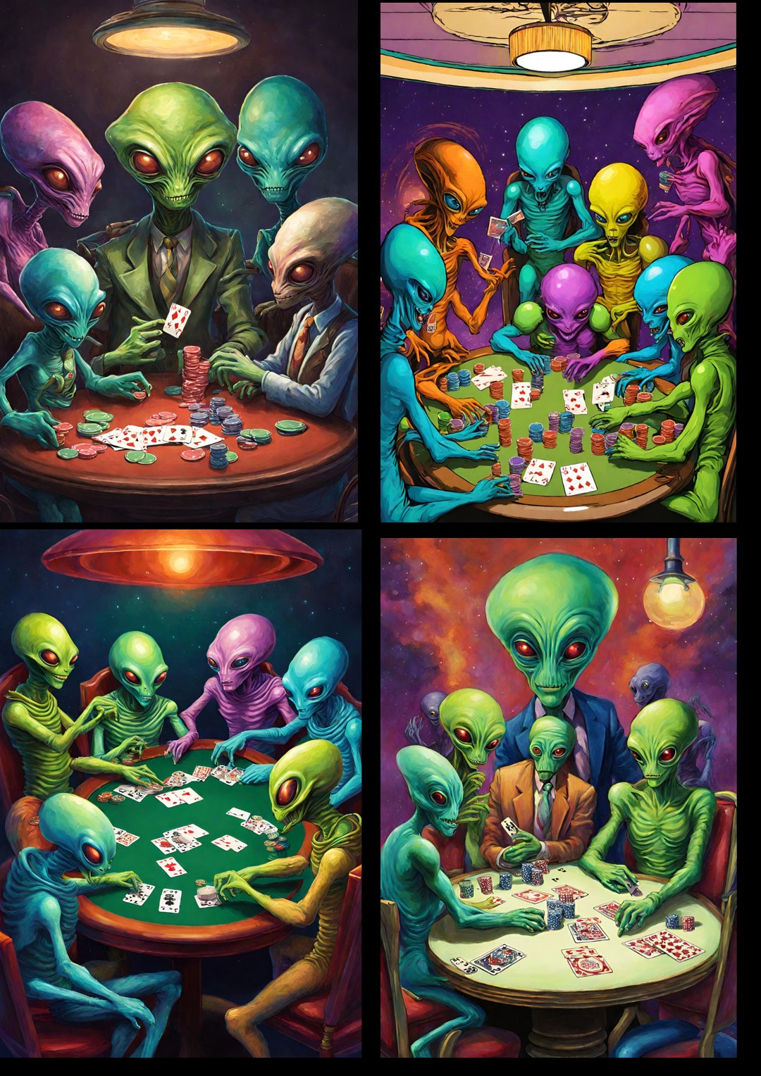 Aliens & Robots Playing Poker , Choose a Picture Then Choose Either a ...