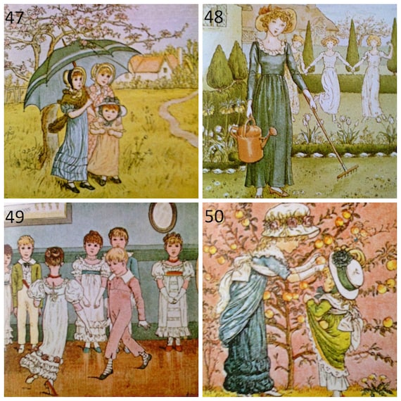 Vintage Kate Greenaway Children 1970's Bookplate Gorgeous | Etsy