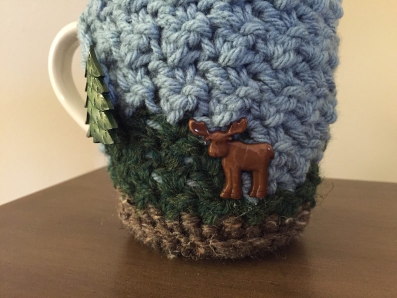 Mountain Moose Cozy Mug Sweater | Coffee | Tea | Cocoa | Cider - Etsy