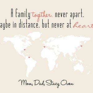 Personalized Family Print Long Distance Family Gift Christmas - Etsy