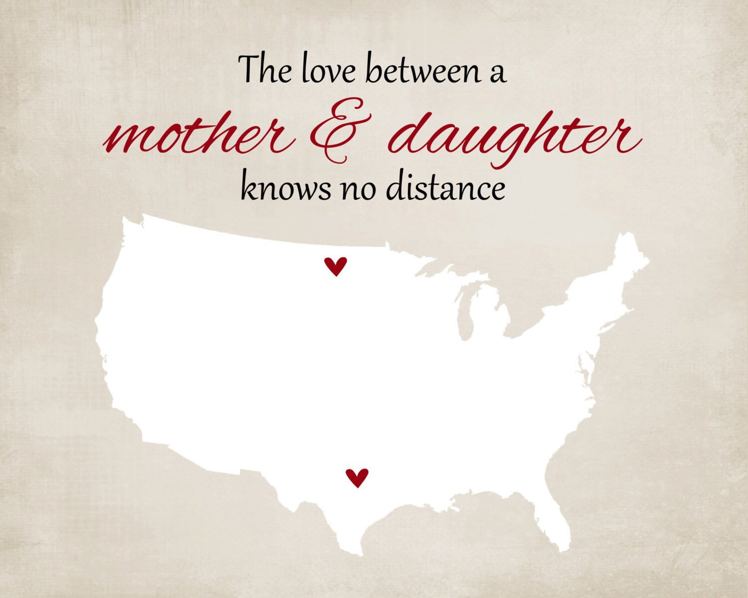 Gift for Mom Mother's Day Grandma Long Distance Map - Etsy