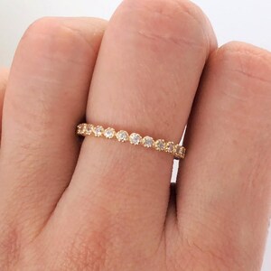 14k Solid Gold Millegrain Setting Eternity Wedding Band Multi Simulated ...