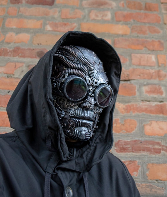 Steampunk face mask Techno phantom post apocalypse masquerade | Etsy