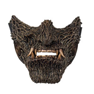 Scary Half Face Demon Mask Oni - Etsy