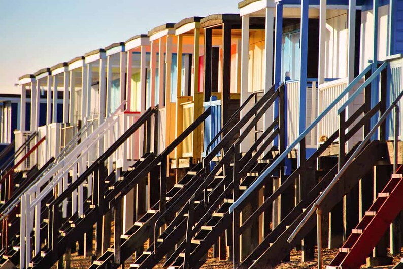 Beach Huts Thorpe Bay Southend on Sea Essex England UK Landscape ...