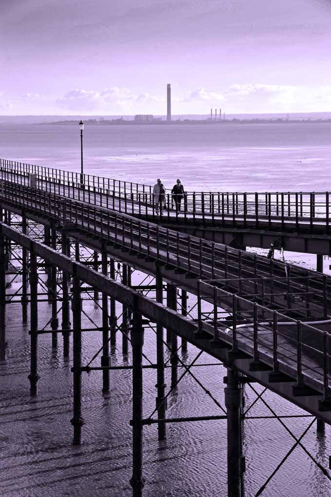 Southend on Sea Pier and Beach Essex England UK Portrait Photograph B/w ...