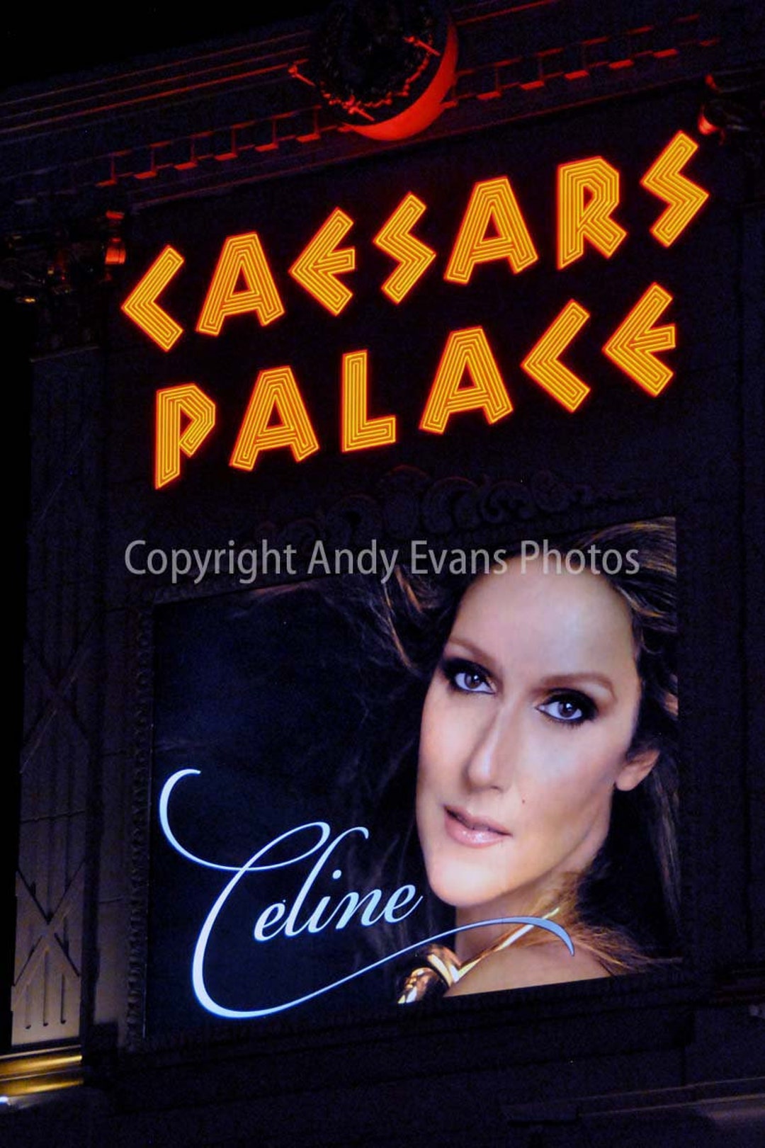 Celine Dion Neon Show Poster Caesars Palace Hotel Las Vegas Nevada USA ...