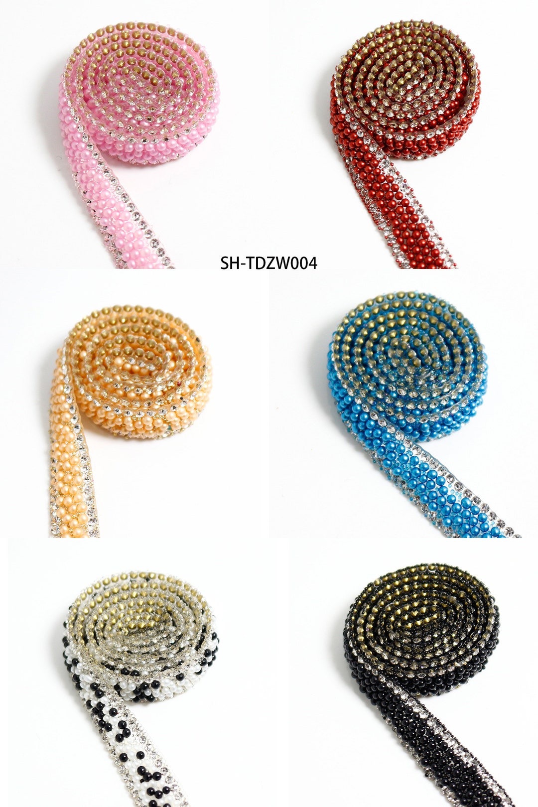 1CM Hot Fix Pearl Reel Iron on Rhinestone Pearl Trim for Garment DIY ...