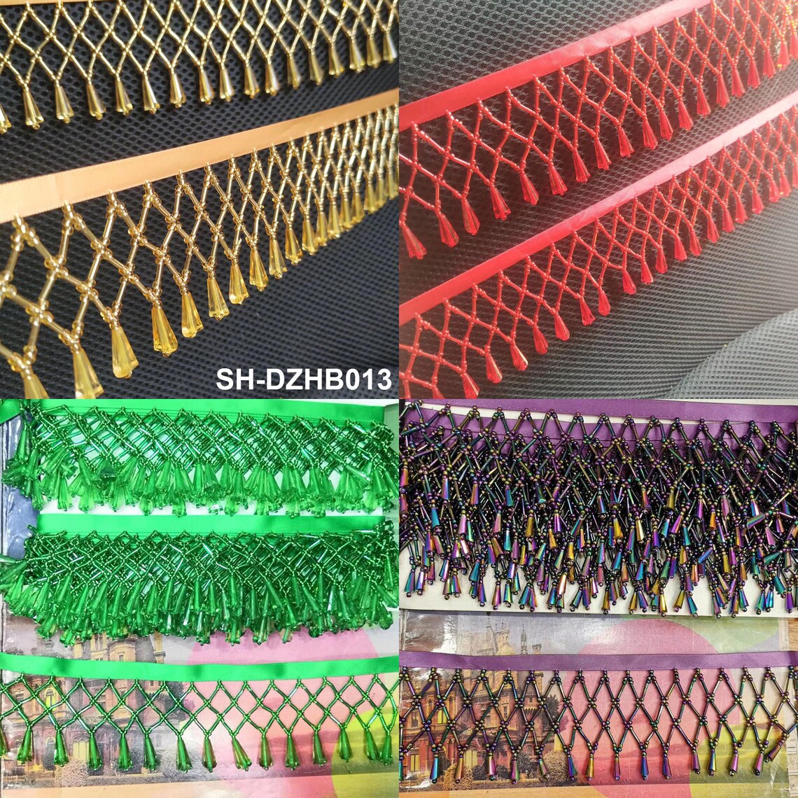 Free Shipping 1yard Handmade Wave Shape Tassel Trim Glass - Etsy