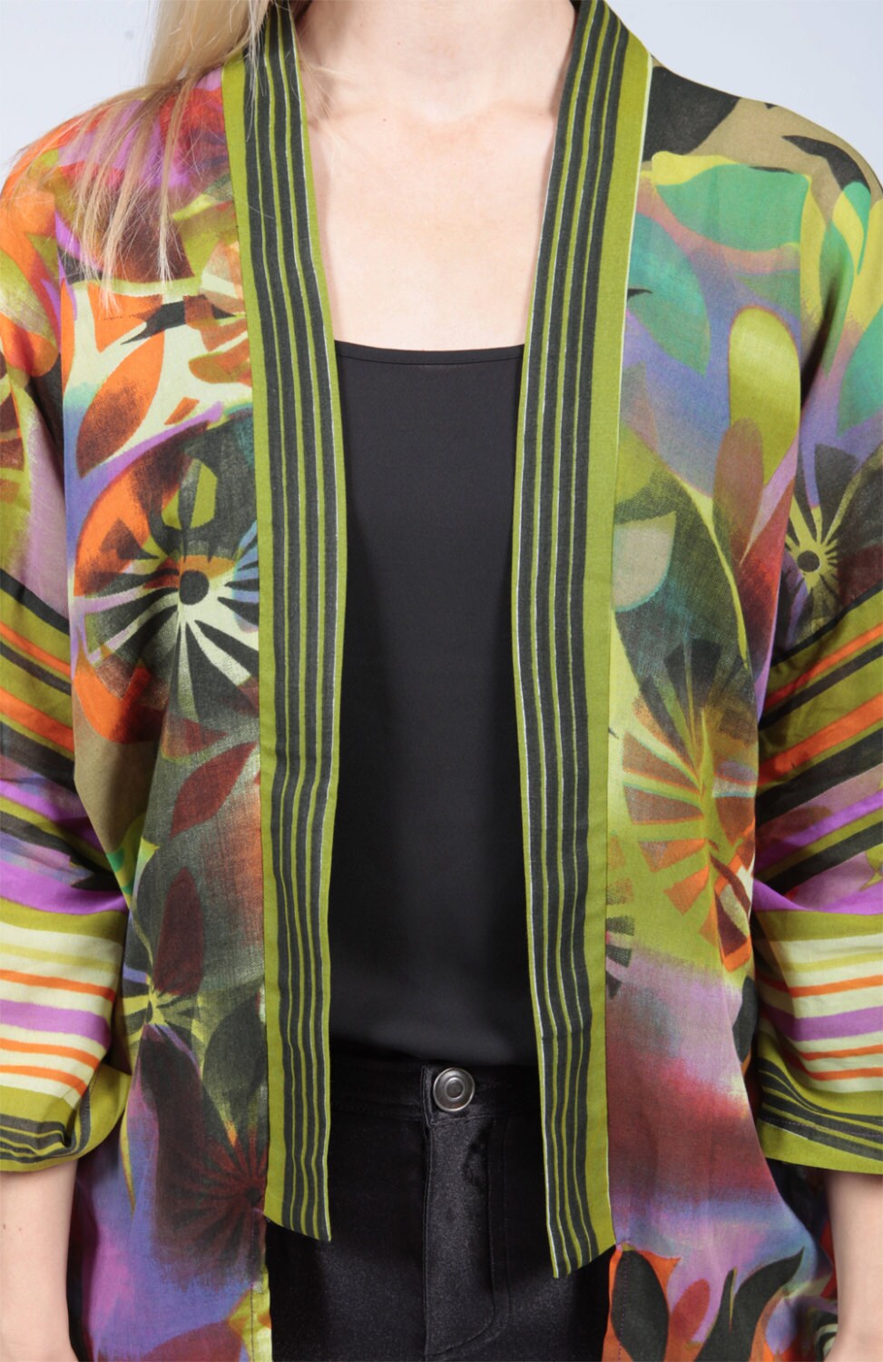 Print Kaftan Jacket, Beachware, Colourful Patterned Kaftan, Print ...