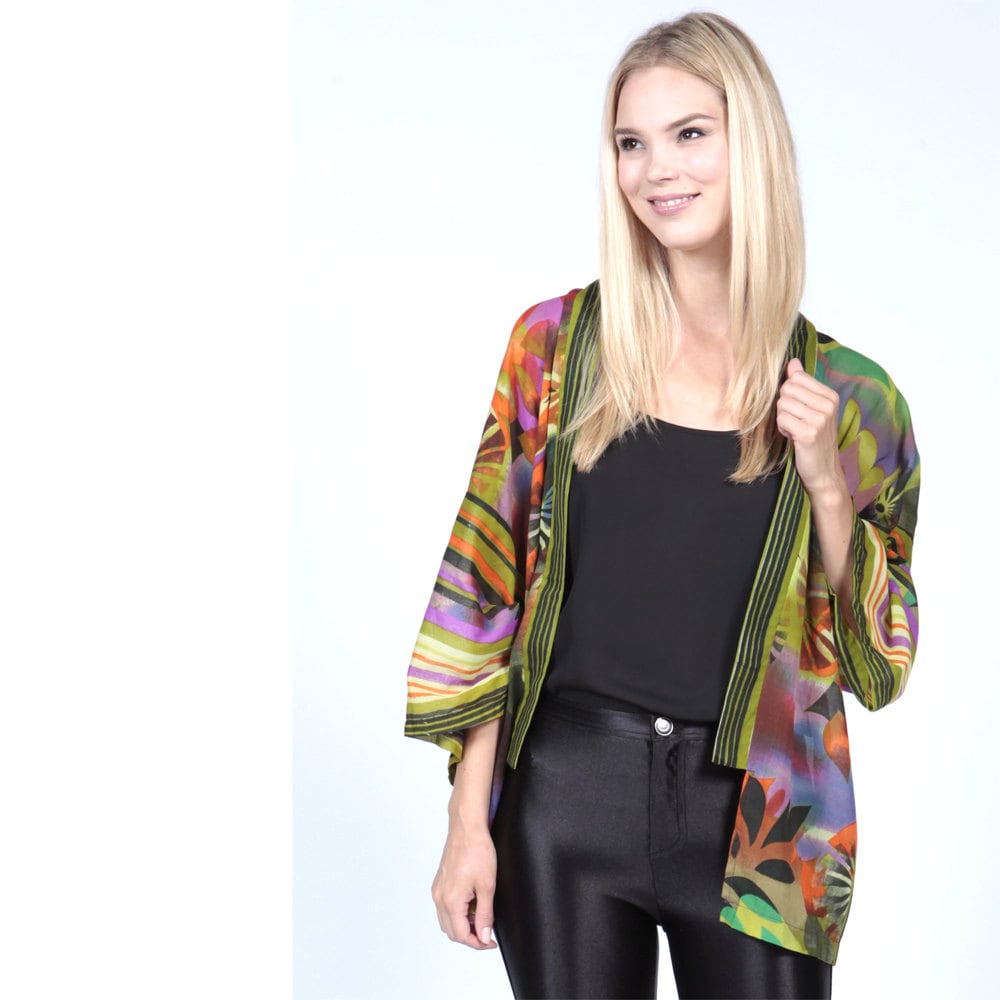 Print Kaftan Jacket, Beachware, Colourful Patterned Kaftan, Print ...