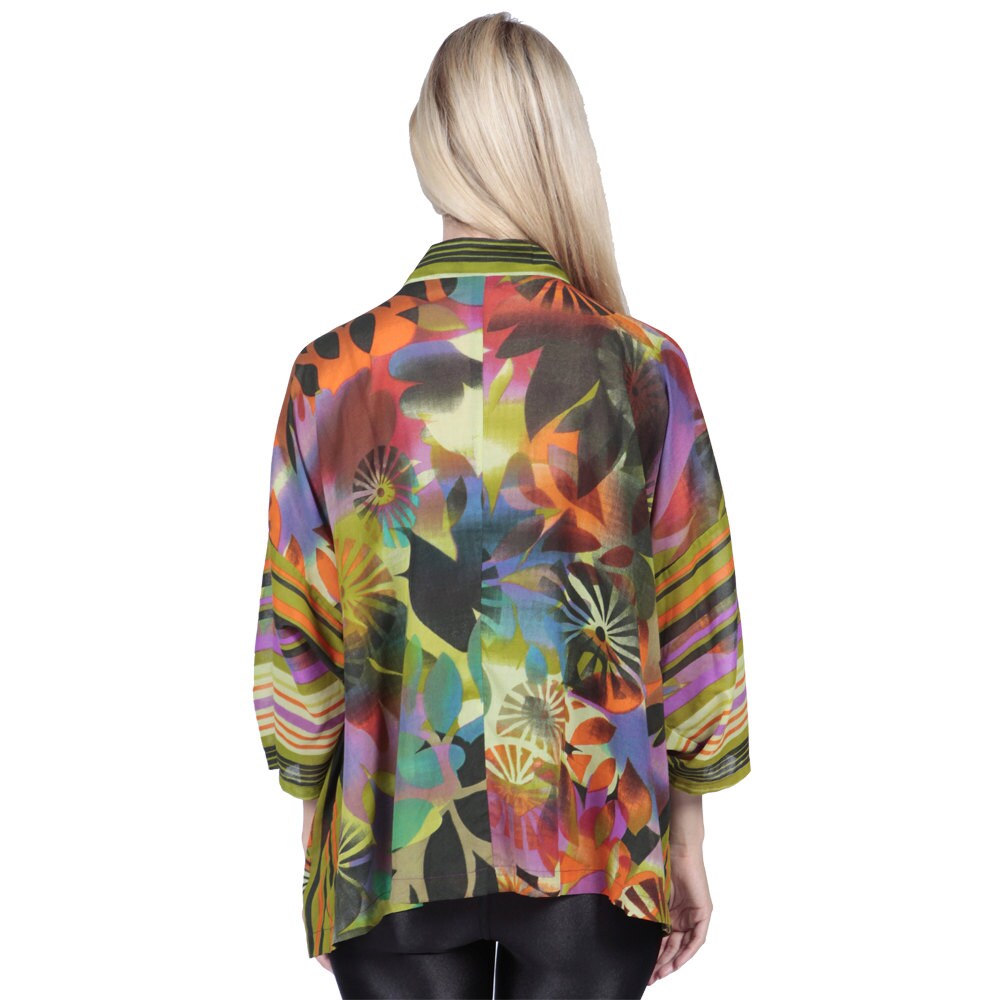 Print Kaftan Jacket, Beachware, Colourful Patterned Kaftan, Print ...