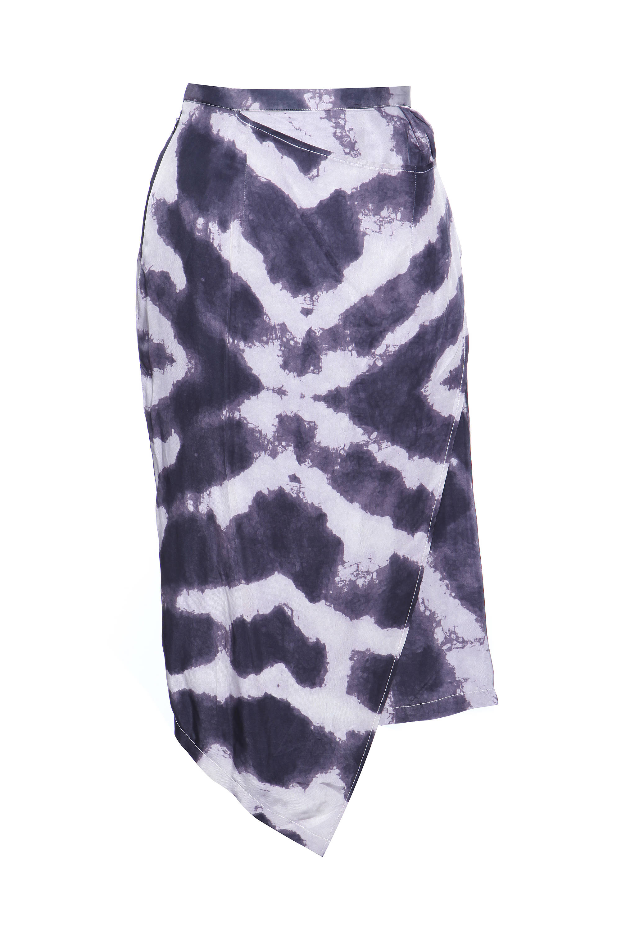 Falda de índigo, falda Adire, falda asimétrica, falda de estampado azul ...