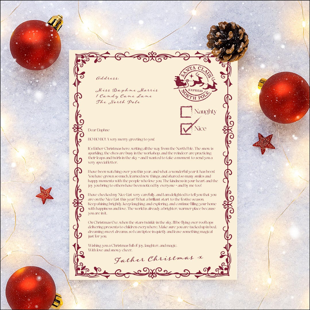 Letter From Father Christmas | Letter From Santa | DIY Print at Home ...