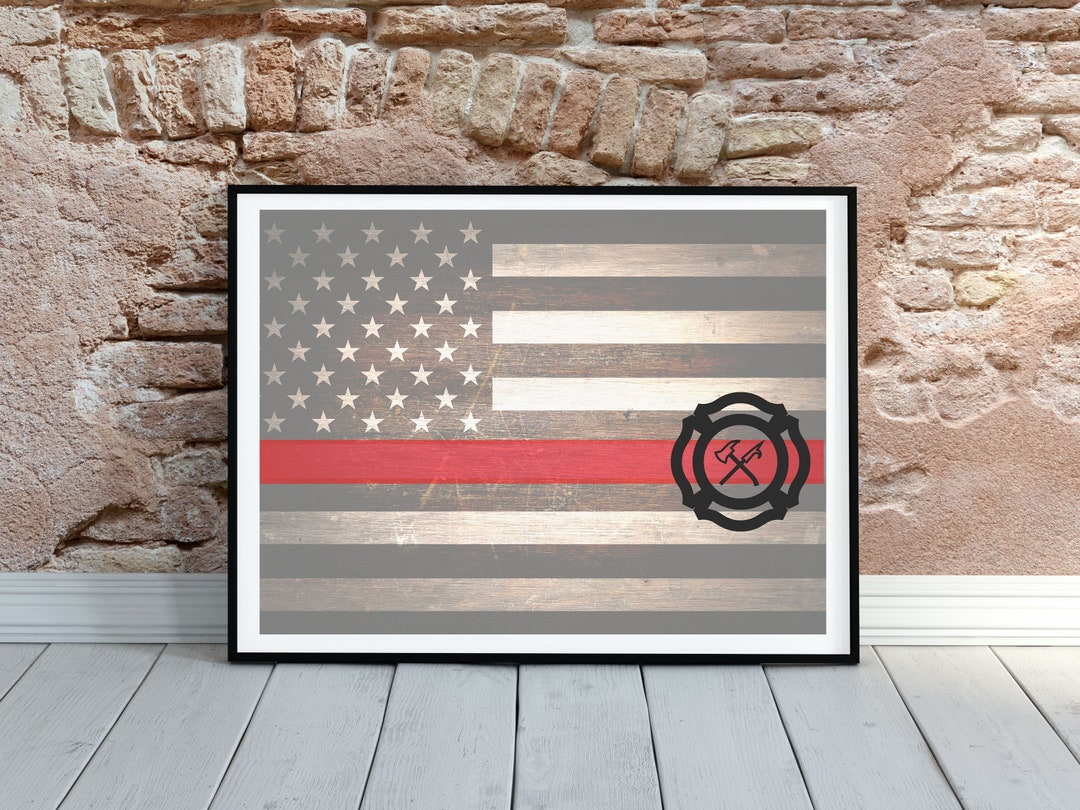 Thin Red Line - Firefighter - Frontline - Flag - Etsy