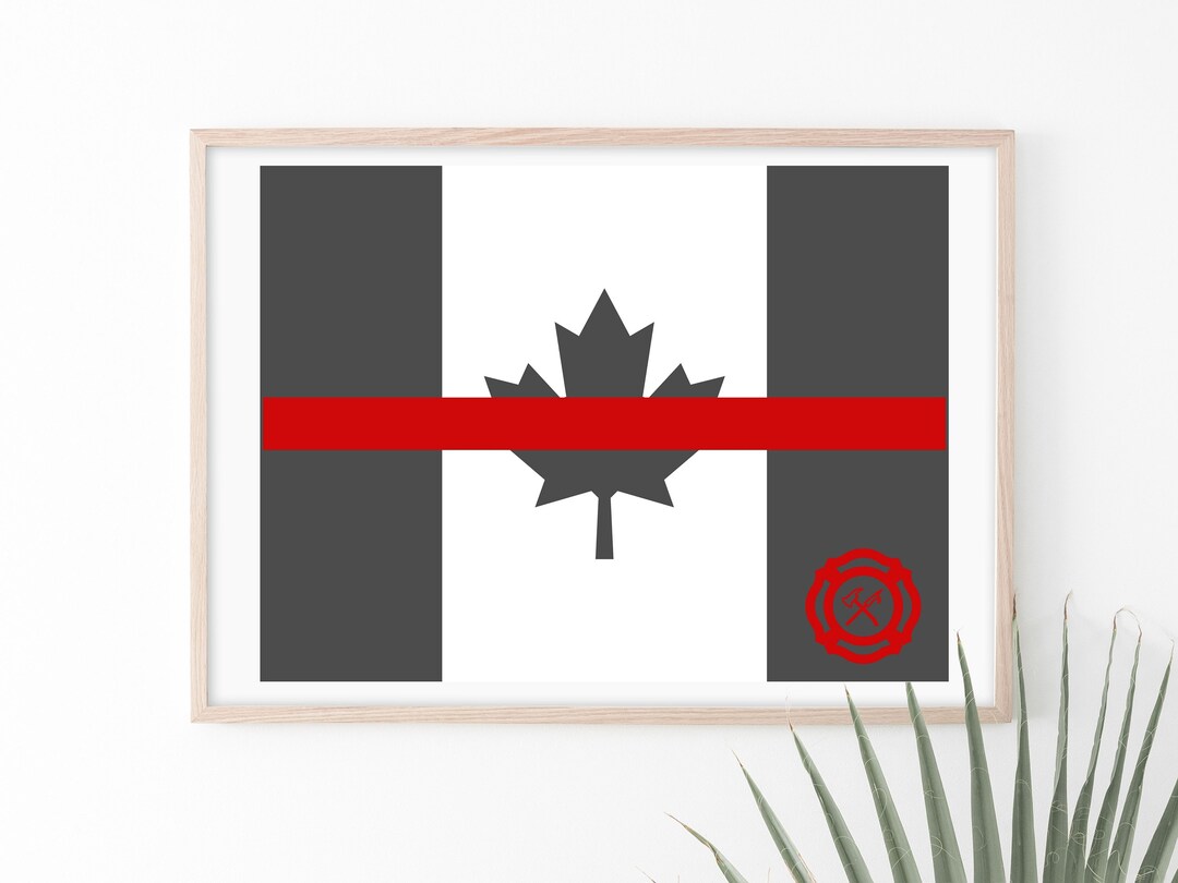 Firefighter Printable - Thin Red Line - Canada - Etsy