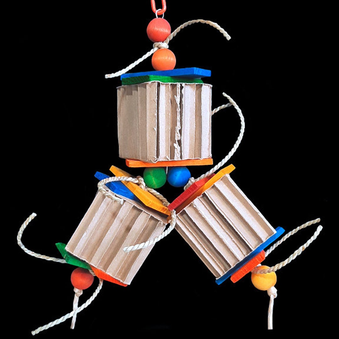 Cubix Bird Toy | Shreddable Honeycomb Cube & Pine Wood Bird Toy for ...