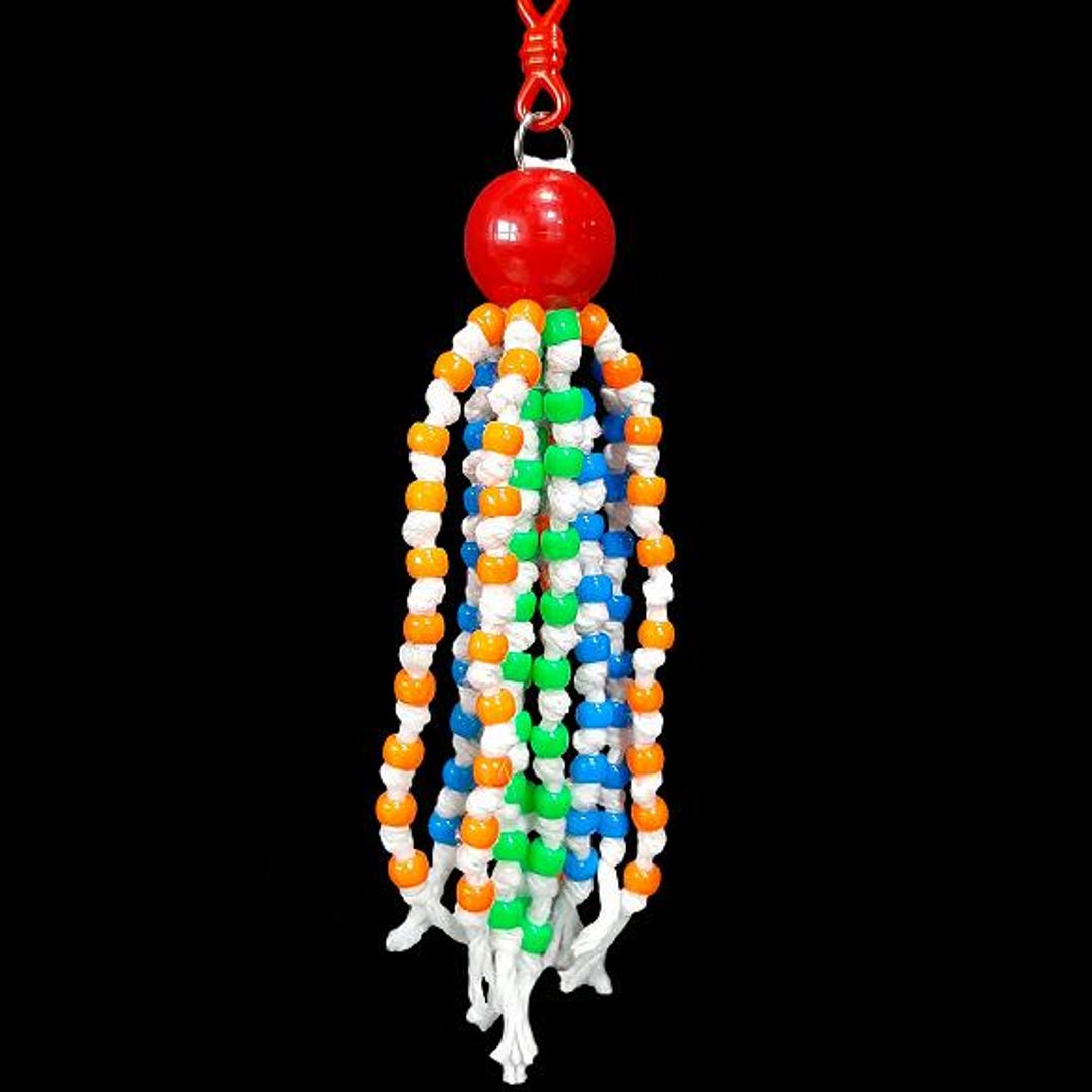 Octopus Mop Bird Toy | Pony Bead Preening Bird Toy for Small Parrots ...
