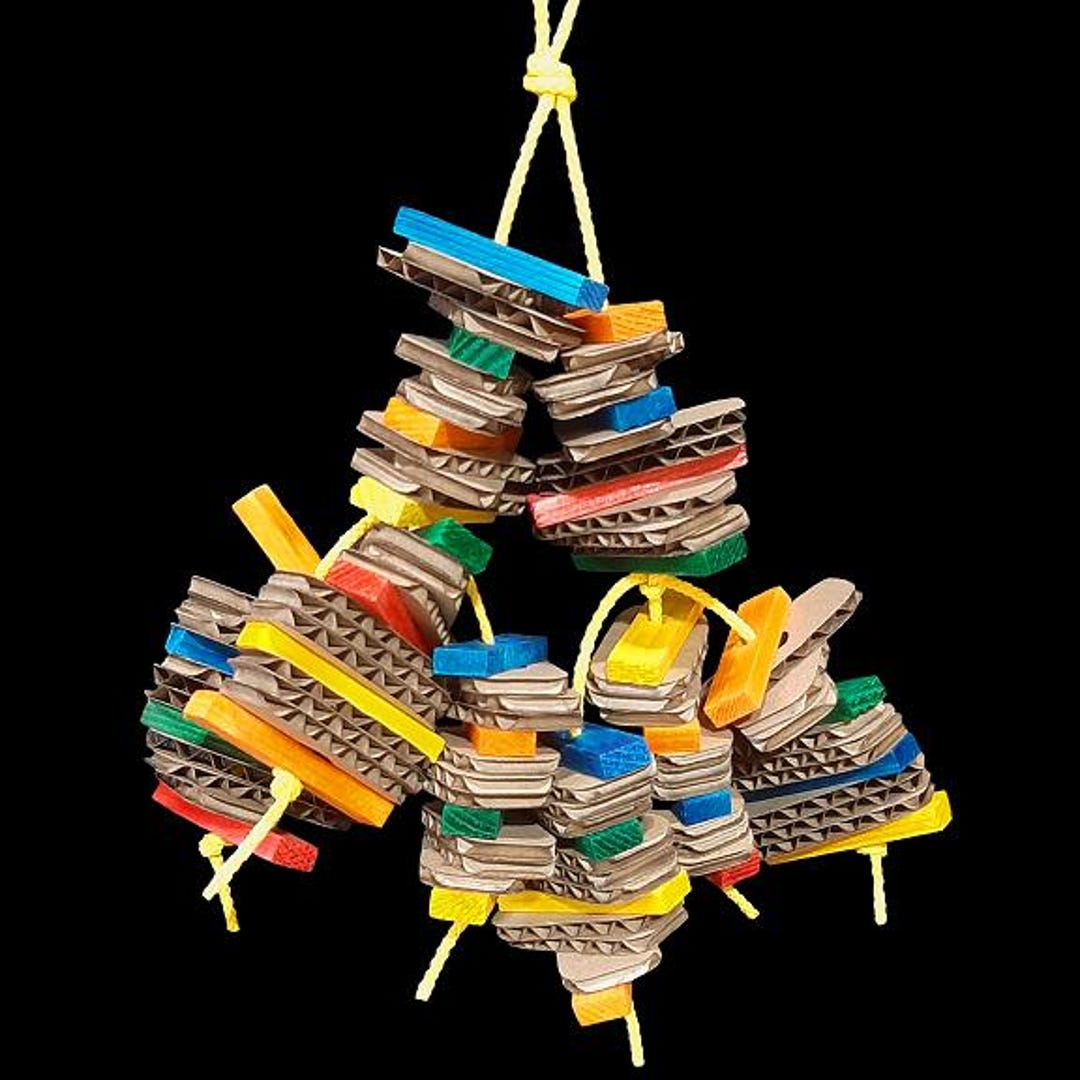 Hot Mess | Shreddable Cardboard & Softwood Bird Toy for Small Parrots ...