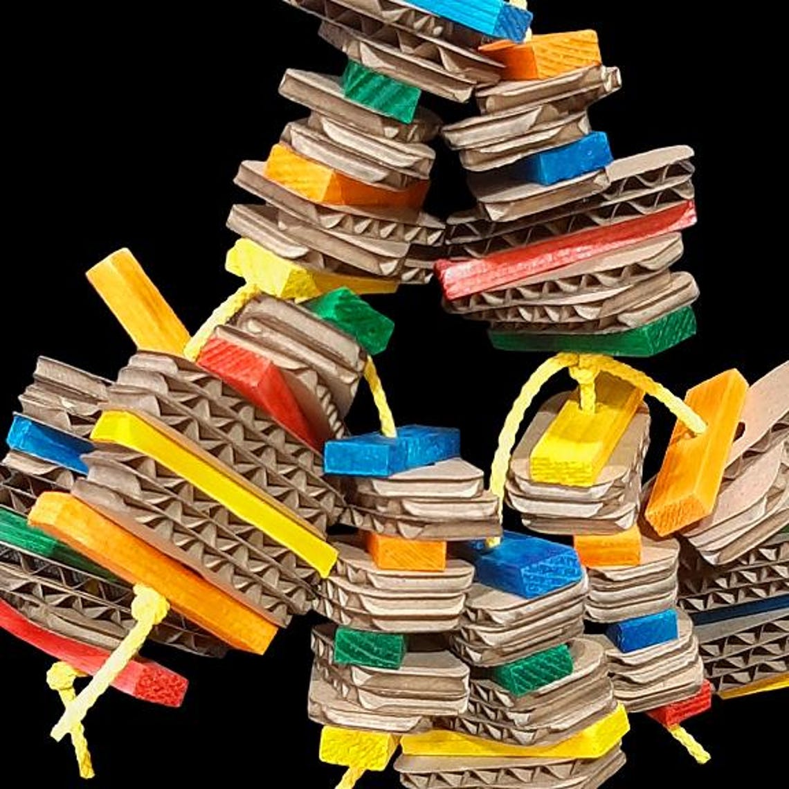 Hot Mess | Shreddable Cardboard & Softwood Bird Toy for Small Parrots ...