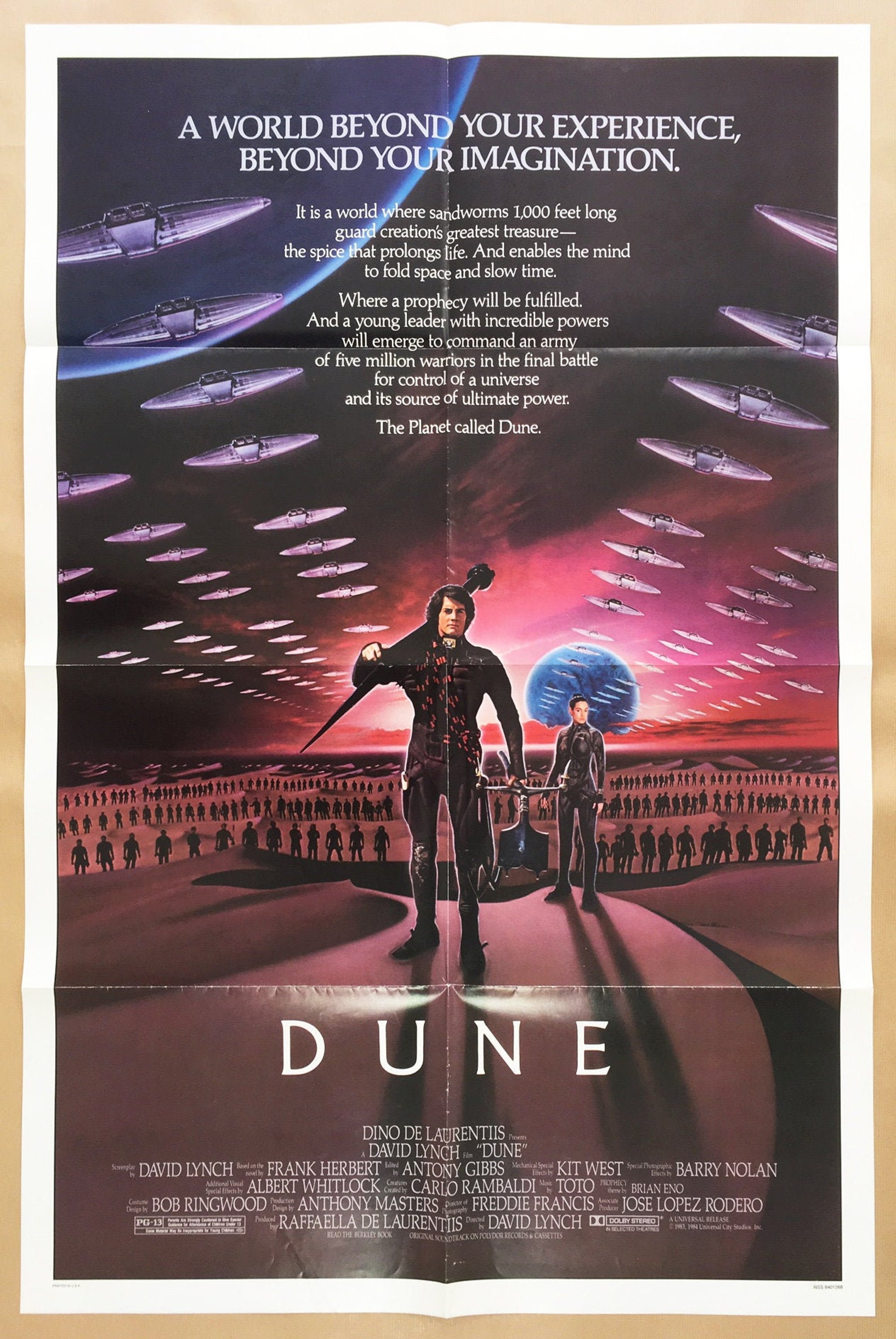 Dune 1984 Vintage Original One Sheet 1sh U.S. Cinema Poster - Etsy