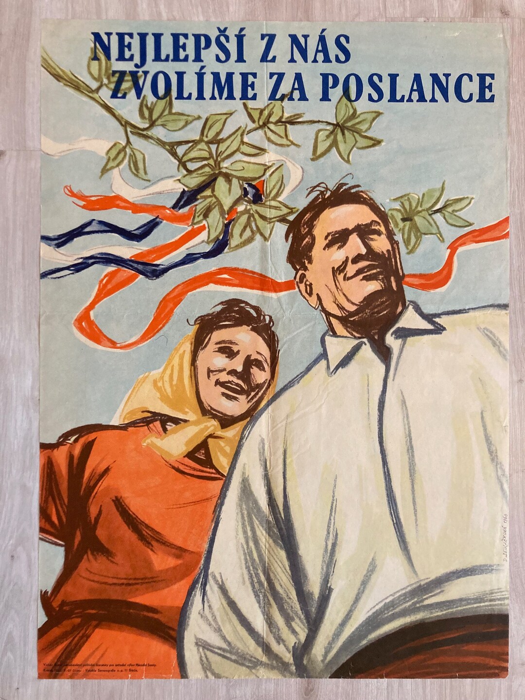 50's Communist Propaganda Election Poster Czechoslovakia Socialist ...