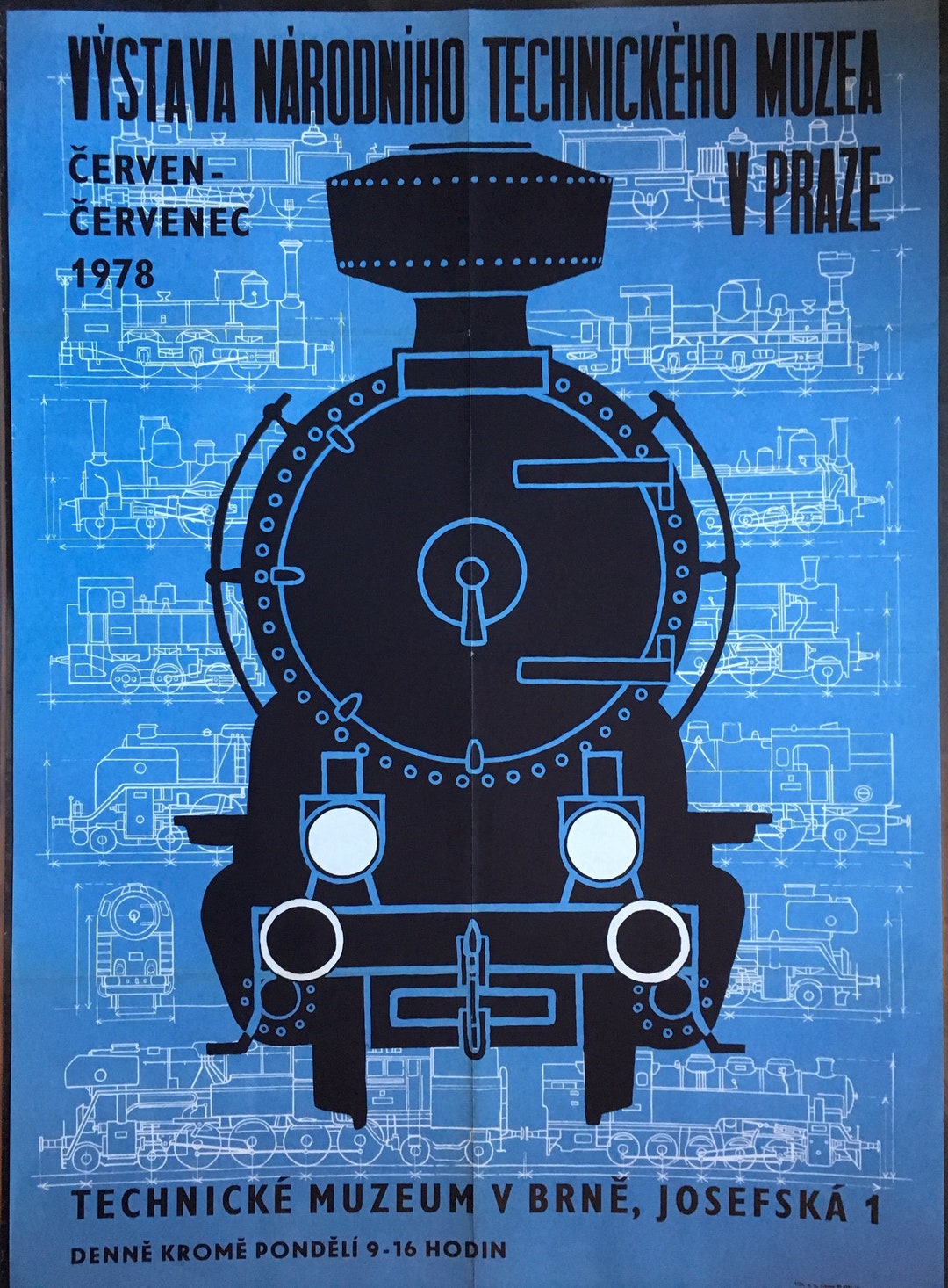 Vintage Trains Large Exhibition Poster 1978 70's Old Steam Train ...