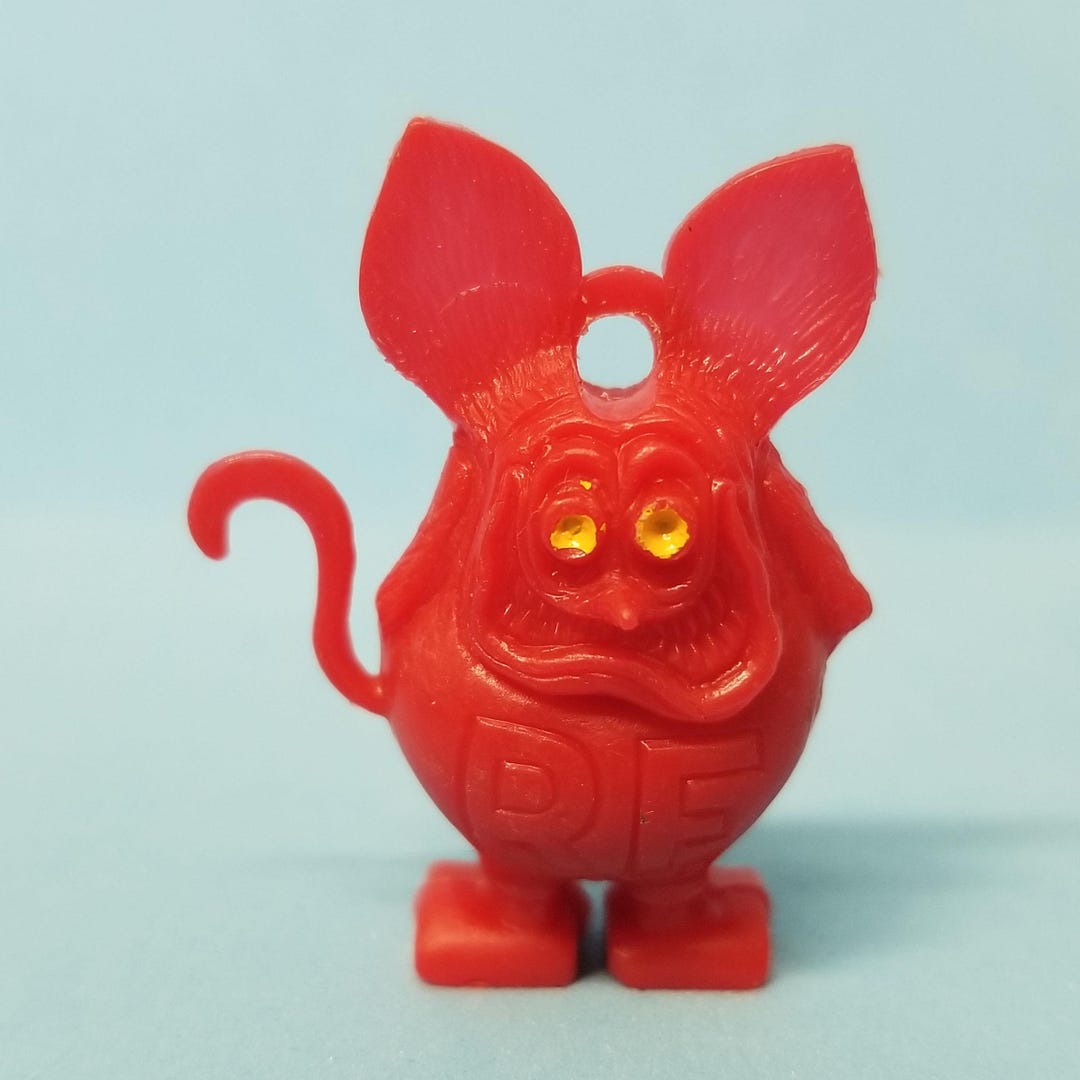 Vintage 1960s RAT FINK Charm Red With Ring Hole (NO Ring) Ed Roth ...