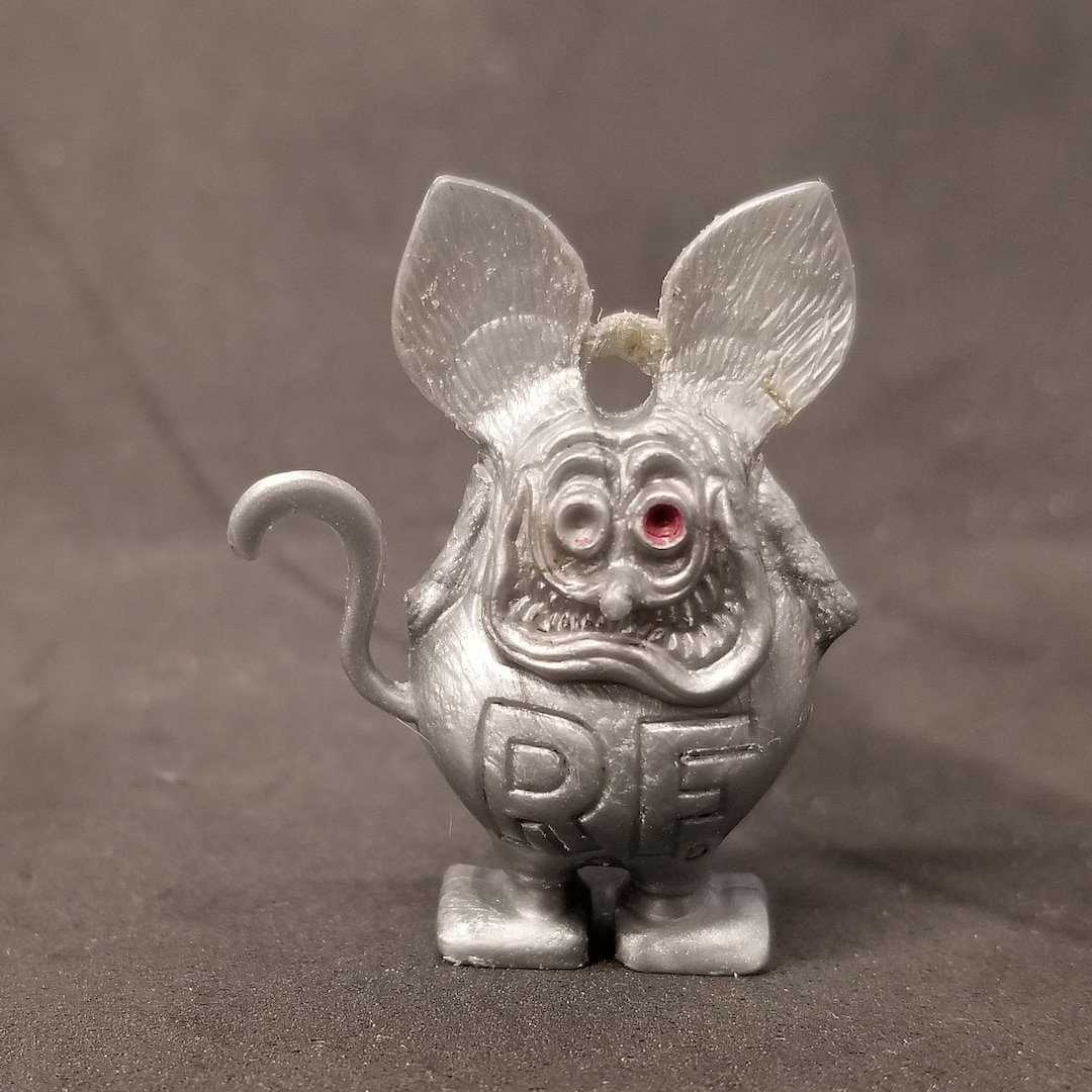 Vintage 1960s RAT FINK Charm Plastic Gold With Ring Hole (NO Ring) Ed Roth Hotrod Figure Bronze ...