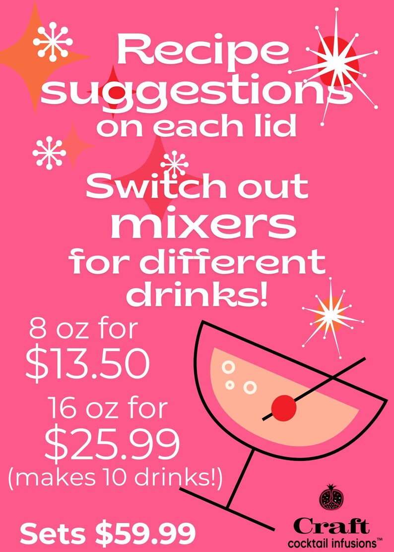 Cosmopolitan Cocktail Infusion Kit W/ Edible Glitter | DIY Fruity ...
