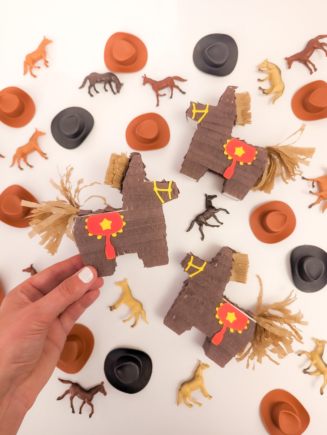 Mini Horse Piñata Set of 3 First Rodeo Birthday First - Etsy