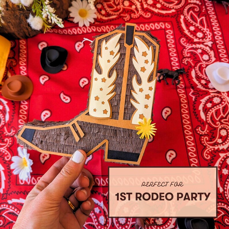 Cowboy Boot Mini Piñata: First Rodeo Birthday Party Favor (1) - Etsy