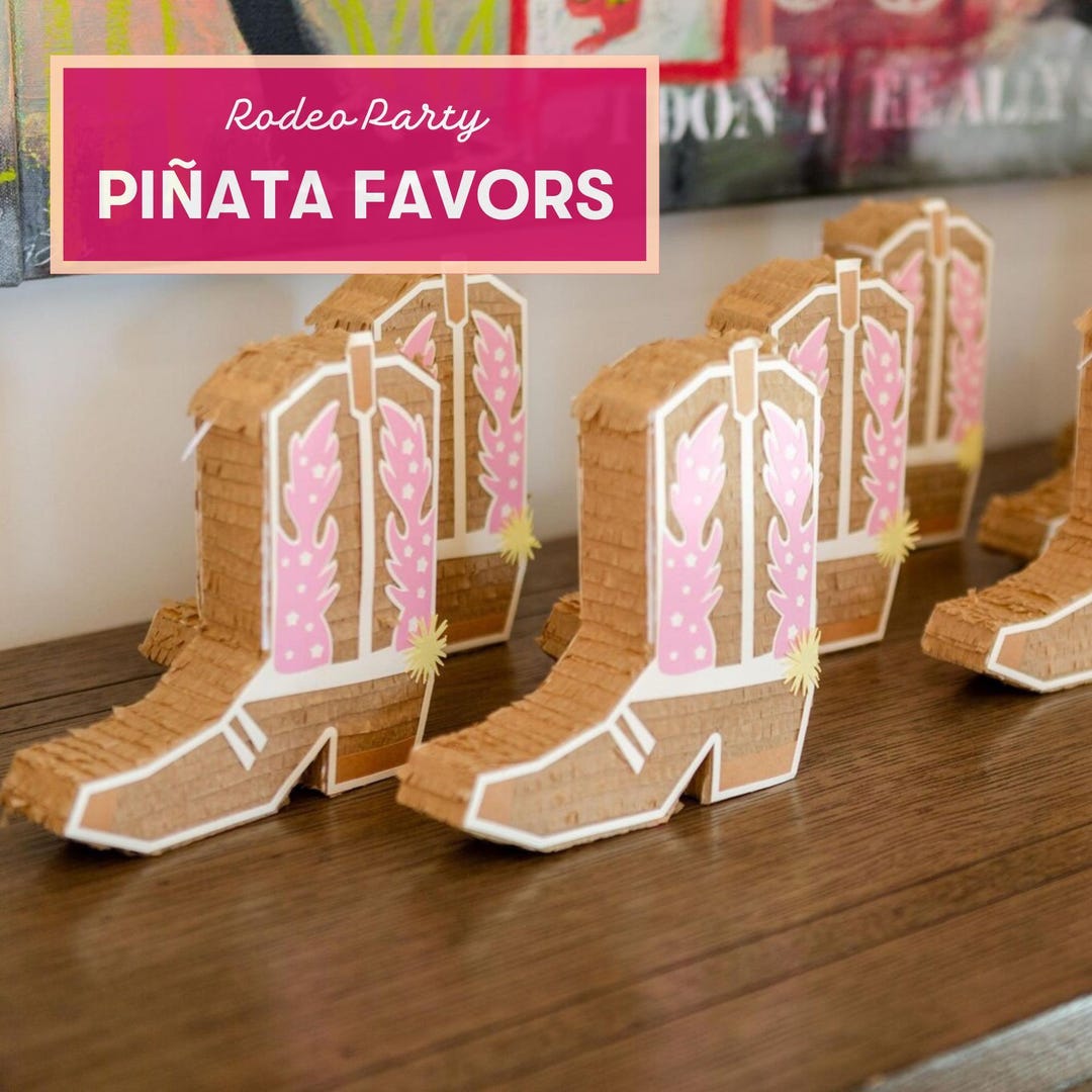 Cowboy Boot Mini Piñata (1) | First Rodeo Birthday Party Favor ...